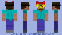 Steve With A Cat Mask Minecraft Skin