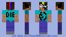 Evil Demon Steve w/ Rammstein logo T-Shirt Minecraft Skin