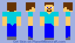 Low res Steve, Smiling Minecraft Skin