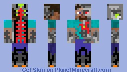 Steve with Robot Infection FIXED Minecraft Skin