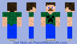 Steve with creeper top Minecraft Skin