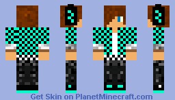 Teen with Blue Flannel Shirt Minecraft Skin