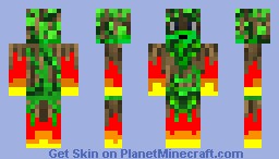 Treeman burning Minecraft Skin