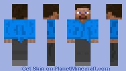 Blue Long sleeve Steve Minecraft Skin