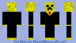 Yellow Creeper in a tux Minecraft Skin