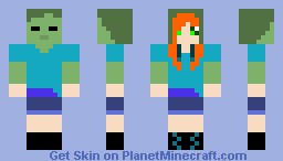 Zombie Hoodie Girl Minecraft Skin
