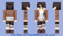 A character from Attack of the Titans Minecraft Skin