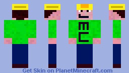 Simple Guy with miner hat Minecraft Skin