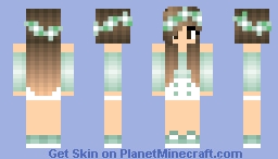 beautiful girl with green flower crown Minecraft Skin