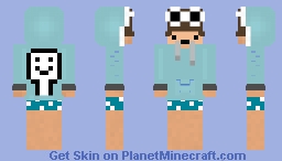 Blue&white Hoodie&boxers Minecraft Skin