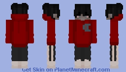 red hoodie Minecraft Skin