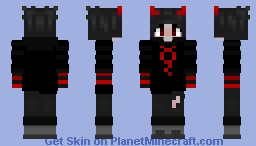red and black emo Minecraft Skin