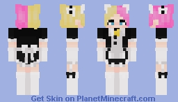 Blonde And Pink maid Minecraft Skin