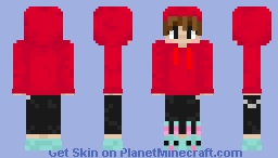 red hoodie Minecraft Skin
