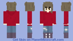 Red Hoodie Girl -~- Minecraft Skin