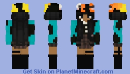 blue and orange frog Minecraft Skin