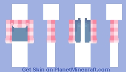 Denim Jacket with checkered sleeves Minecraft Skin