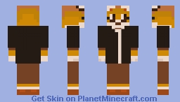 The Fox wearing a black jacket Minecraft Skin