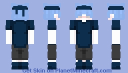 blue hair Minecraft Skin