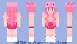 Pink Axolotl Girl Minecraft Skin