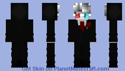 3D Whitehair man in Tux Minecraft Skin