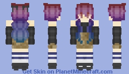 [ Cute Gradient Camo Girl ] Minecraft Skin