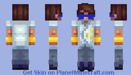 Neon Blue Glasses Boy Minecraft Skin