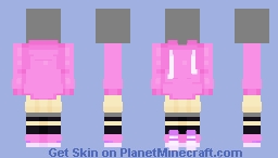 Pink hoodie and cream skirt Minecraft Skin