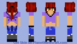 Lexi Love (in summer outfit) with cherry red hair Minecraft Skin