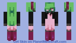 Matcha hair, pink dress Minecraft Skin