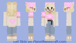 heart girl (soft pink) Minecraft Skin