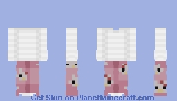 white striped shirt with hello kitty pants Minecraft Skin