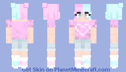 Pink Blue split dye! Minecraft Skin