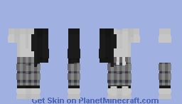 half on black hoodie checked pants Minecraft Skin