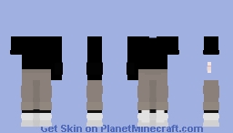 black shirt one sleeve up Minecraft Skin