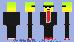 Yellow Fade To Red Skin With Suit Minecraft Skin