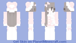 pink santa hat and scarf Minecraft Skin