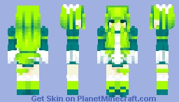 ۶ Green maid girl ৎ Minecraft Skin