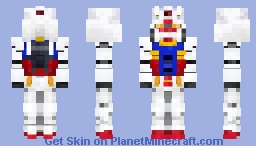 Gundam RX-78-2 slim(3 px arms) Minecraft Skin