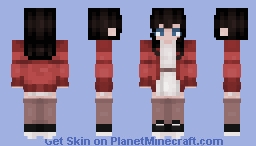 Girl in a Red Cardigan Minecraft Skin