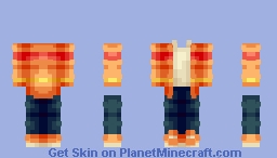 Orange + Orange + Fire Minecraft Skin