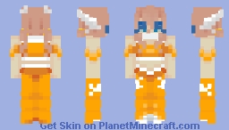 Wing-Ear-Girl in orange Minecraft Skin