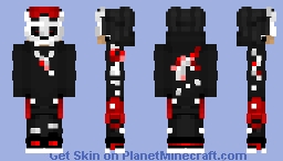 Red techwear skull mask Minecraft Skin