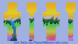 waterfall at sunrise Minecraft Skin