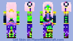 Genshin Impact Alien Mualani Cosplay Minecraft Skin