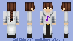 Lab coat brown hair braid Minecraft Skin