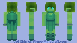 Cute Green Alien Girl Minecraft Skin