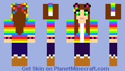 Rainbow Cat Girl Skin Minecraft Skin