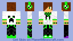 Gamer teen Boy [Green] Minecraft Skin