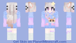 anny (blue hoodie outfit, long hair ver.) Minecraft Skin